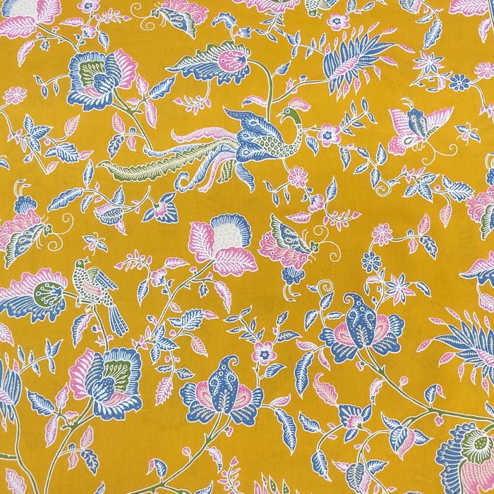 Jual kain batik katun meteran motif merak warna biru dan kuning - Biru ...