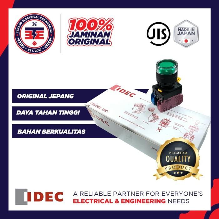 Jual IDEC YW1L-MF2E10Q Illuminated Push Button LED 22mm 1NO Contact Block - 220V AC/DC, Merah ...