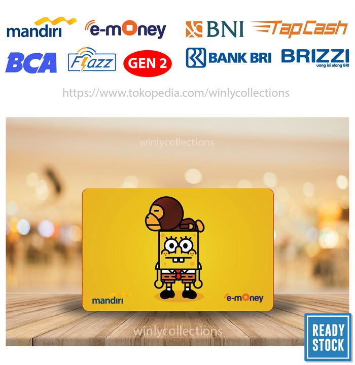 Jual Kartu Emoney Etoll MANDIRI BCA BNI BRI Spongebob Squarepants - 1 ...
