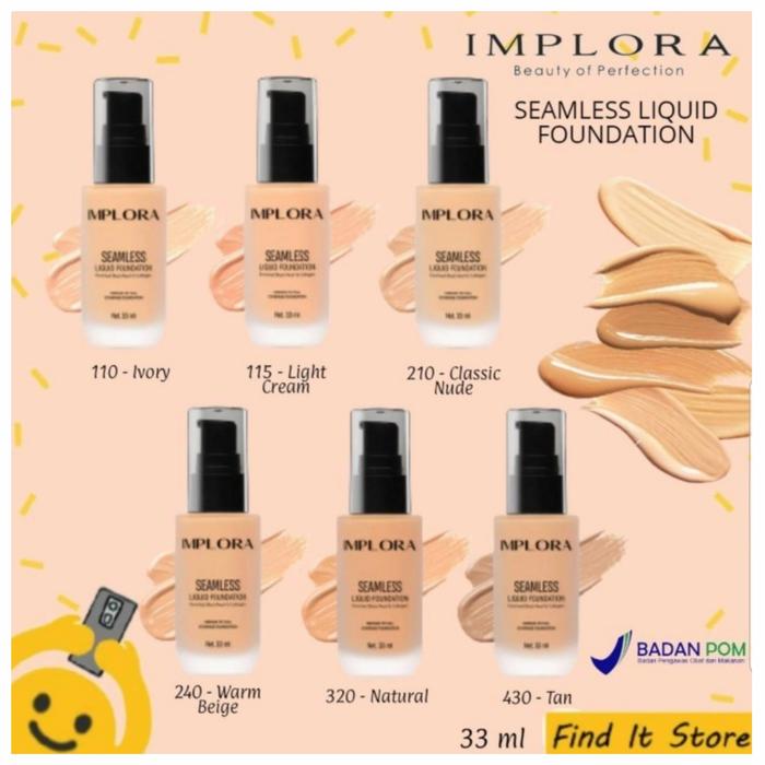 Jual Implora Seamless Liquid Foundation 33 Ml - 110 Ivory Di Seller ...