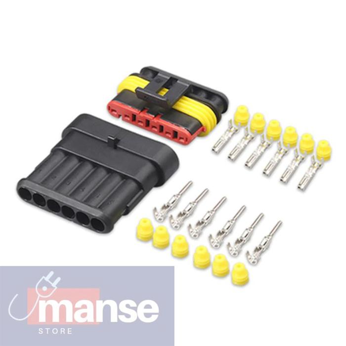 Jual Socket Connector 6 Pin Waterproof / Konektor Kabel 6 Pin Anti Air ...