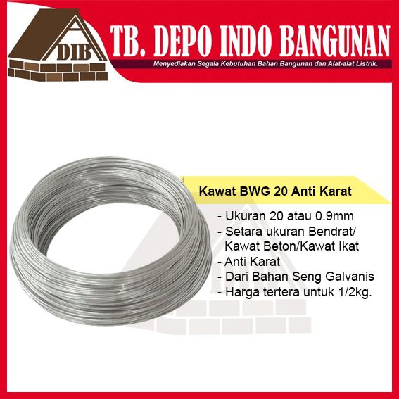Jual KAWAT BWG 20 SENG GALVANIS IKAT BENDRAT PUTIH 1/2KG LICIN ANTI KARAT - Kota Bekasi - Depo ...