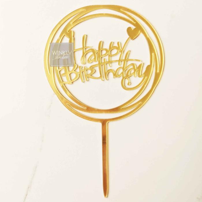 Jual Acrylic Cake Topper Happy Birthday Love Topper Akrilik Kue Ultah ...
