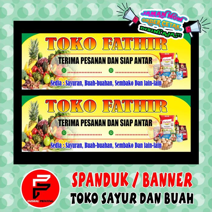 Jual Spanduk / Banner / Baligo Warung Sayur dan Buah Ukuran 3 x 1 meter ...