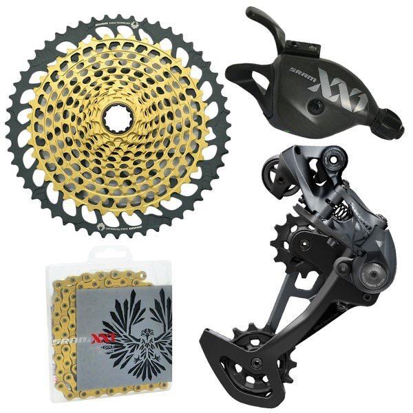 Jual SRAM XX1 Eagle 12 Speed Groupset MTB Kit 4 Pcs 10-52T Gold - Kab ...