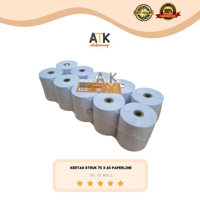 Jual Kertas Struk Kasir / Kas Register 75X65 Sinar Line 1 Pack 10 Roll atk - Jakarta Utara ...