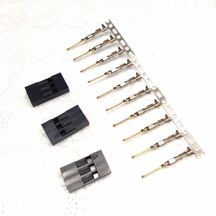Jual Konektor Connector 3 Pin Black housing Male 3pin Dupont Male 3p ...