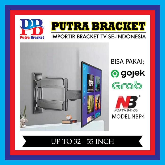 Jual North Bayou NBP4 (32-55 in) Swivel TV Bracket /Breket Full Motion ...