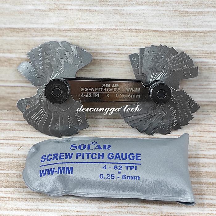 Jual Solar Screw pitch gauge mall drat inchi milli alat ukur test ulir ...