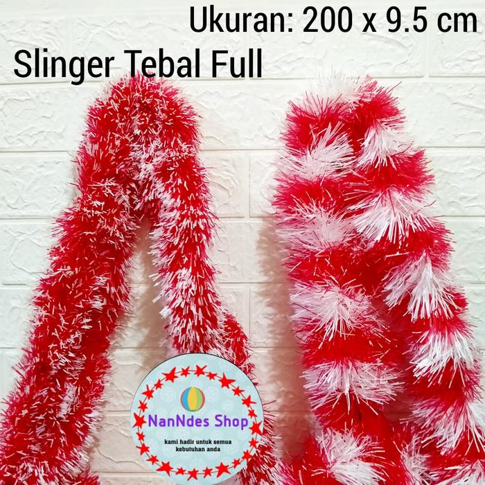 Jual Slinger Merah Putih Besar Tebal Full- Tingsel HUT RI Hiasan 17 ...