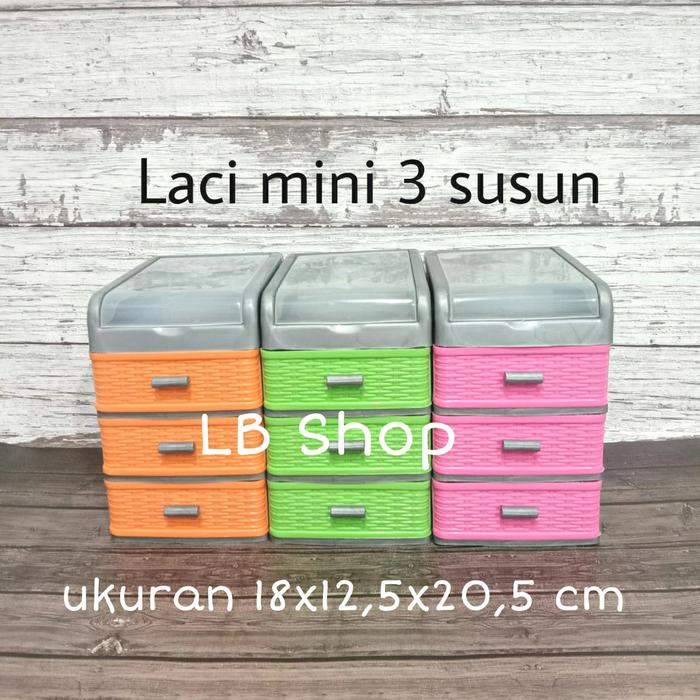 Jual Laci mini plastik 3 susun/lemari plastik kecil/rak plastik ...