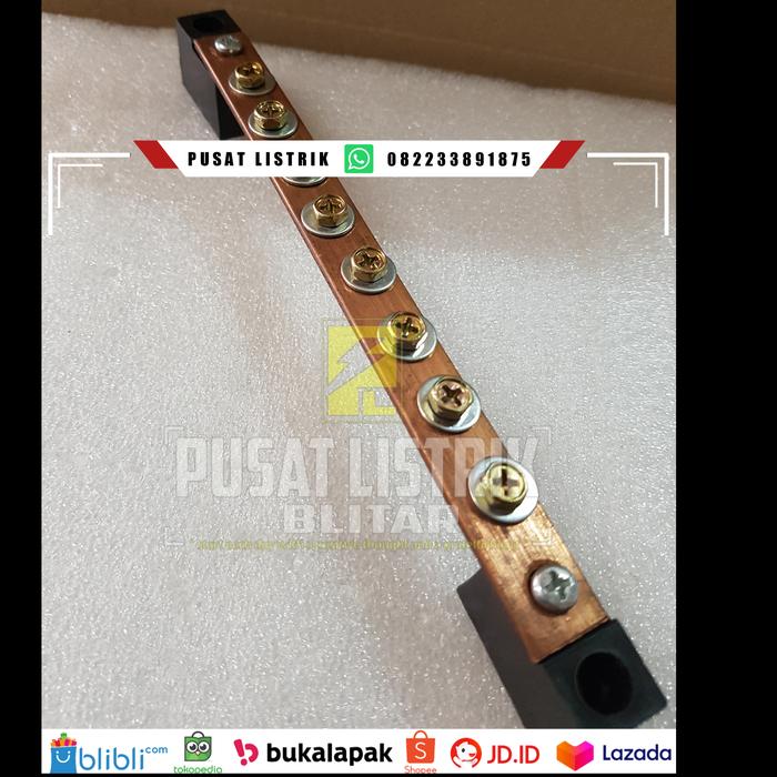Jual Terminal Nol Arde Ground Plat Tembaga Grounding Untuk Box Panel ...