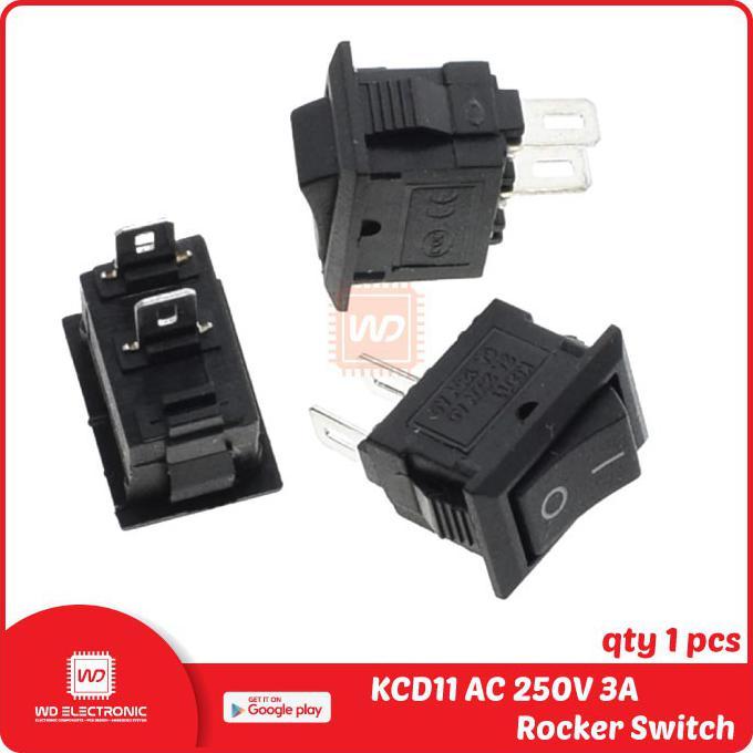 Jual ROCKER SWITCH KCD11 15x10MM 3A 250V 2P SAKLAR ON OFF - Kota ...