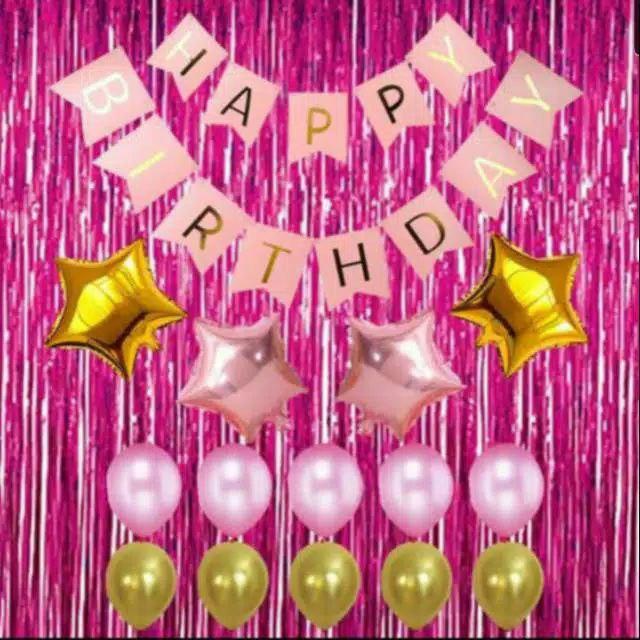 Jual [Paket] set dekorasi ultah tema balon foil bintang star birthday ...