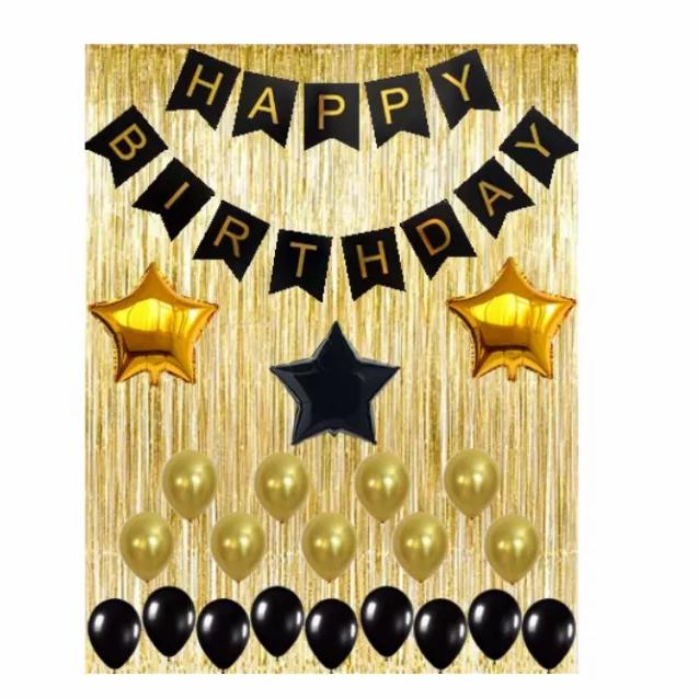 Jual [Paket] set dekorasi ultah tema balon foil bintang star birthday ...