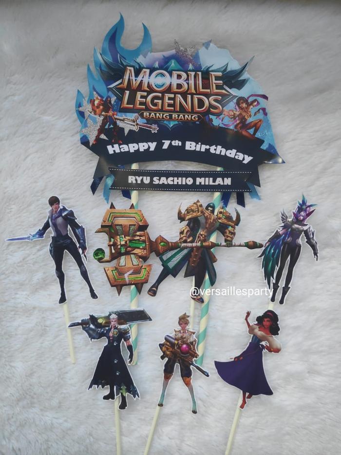 Jual Cake Topper Mobile Legend / Topper kue Mobile Legend / Tusukan kue ...