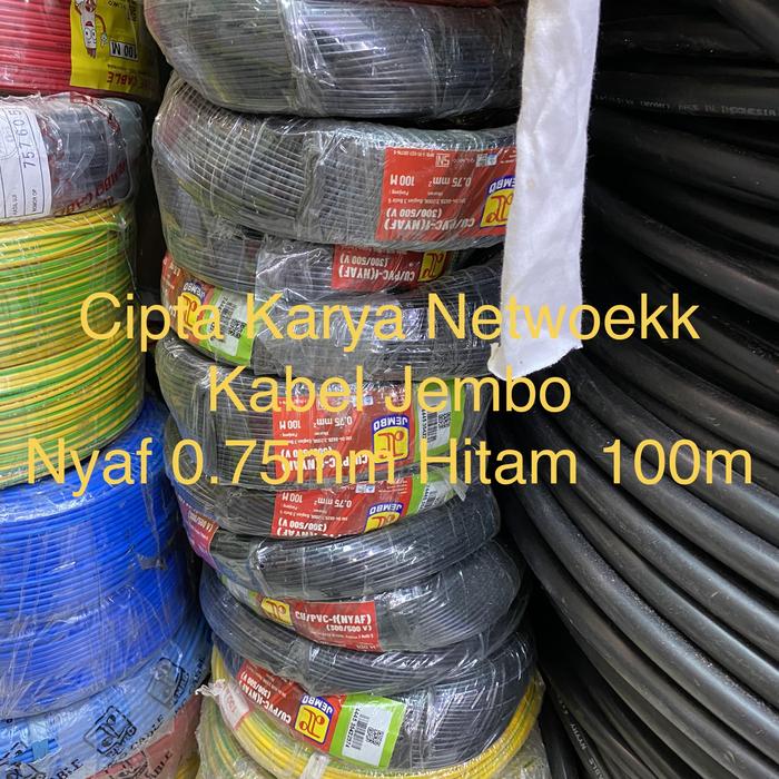 Jual Kabel Jembo Nyaf 0.75mm Hitam Serabut / Af 0,75 mm Jembo Nyaf 0.75 ...