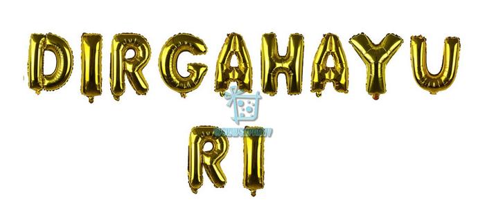 Jual Set Foil Huruf Spesial "I RI / DIRGAHAYU RI / HUT RI" Kemerdekaan ...