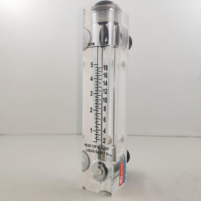 Jual Flow Meter 5GPM 18LPM Gallon Liter Rotameter Flowmeter Liquid LPM ...