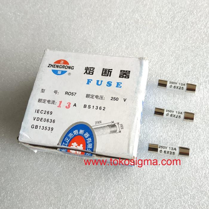 Jual Fuse Sekring 13A Keramik 625 BS1362 Skring Sekering BS-1362 SS167 ...