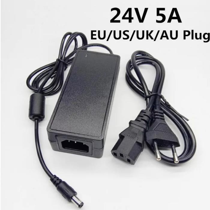 Jual universal power adaptor charger dc 24v 5A supply AC 100-240v 24 ...