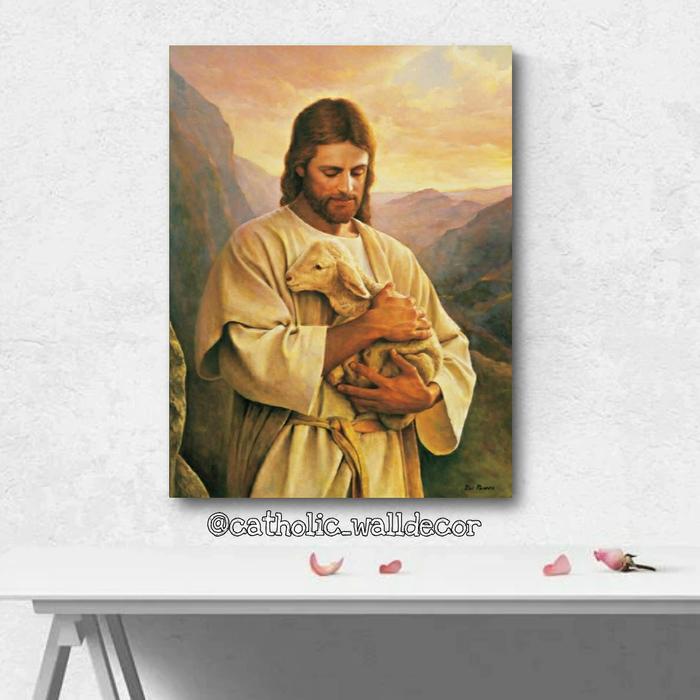 Jual Poster rohani Kristen Katolik Tuhan Yesus gembala 40x30cm promo ...