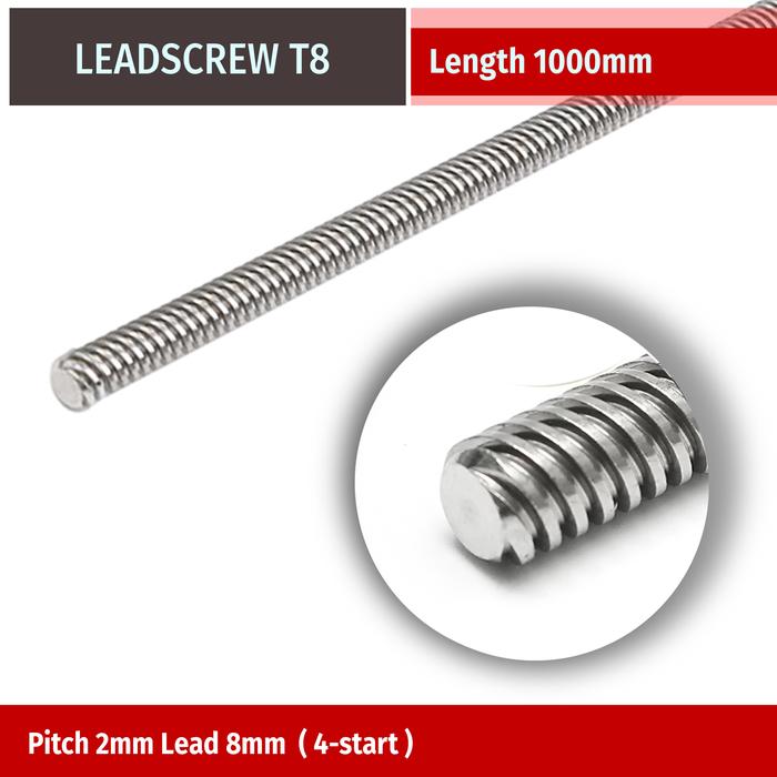 Jual Leadscrew T8 Lead Screw T8 1000mm pitch 2 lead 8 (4-start) 3D ...