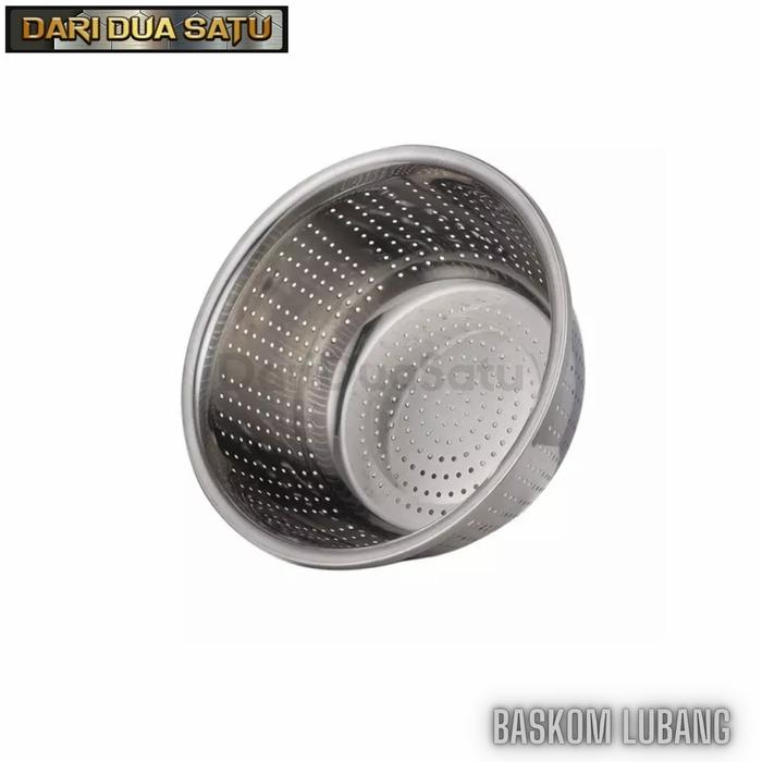 Jual Baskom Lubang Stainless Tirisan Saringan Buah Sayuran - 20 cm ...