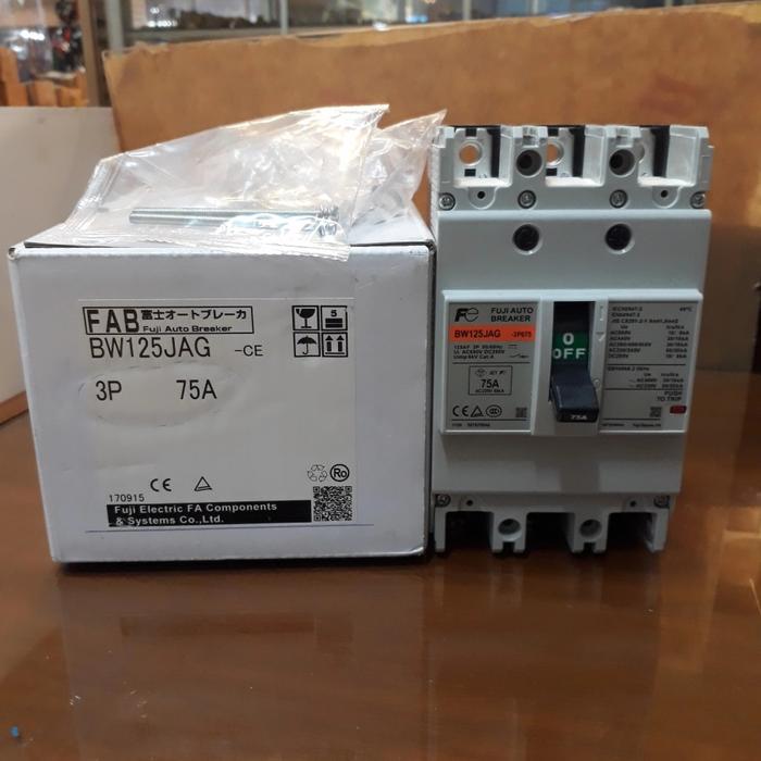 Jual MCCB Fuji BW125JAG BW 125 JAG 3 Pole 20-125A Fuji Electric 30KA ...