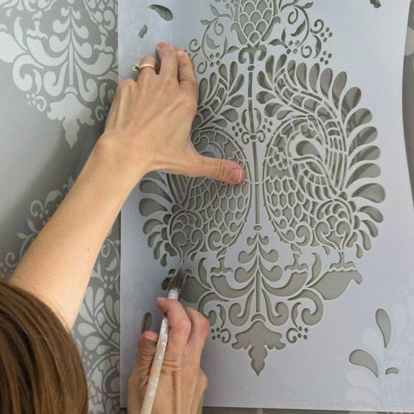 Jual Stencil dinding motif batik merak ukuran 50x35 cm bahan tebal ...