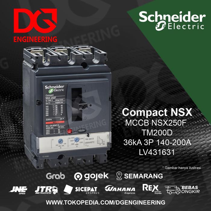Jual Schneider MCCB NSX250F TM200D 3P 140-200 A 36 kA LV431631 - Kota ...
