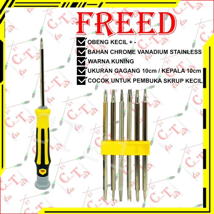 Jual Obeng Set - Obeng Mini Freed 6 In 1 - Obeng Plus Minus - Obeng ...