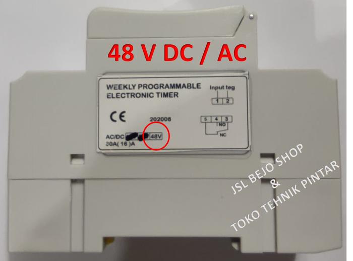 Jual 48V DC / AC DIN Rail Digital Programmable Timer Switch Model MCB ...