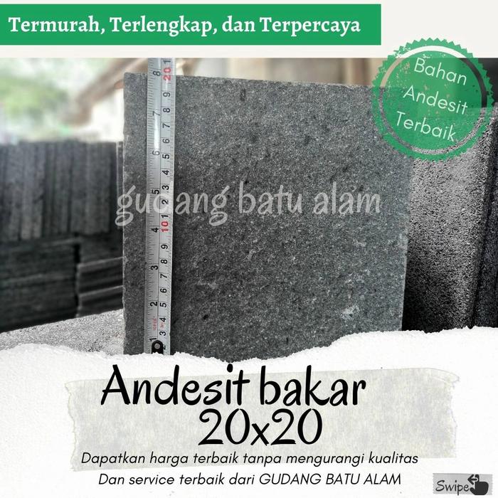 Jual Batu Alam Andesit Bakar 20x20 - 2cm - Kota Bekasi - Gudang Batu ...