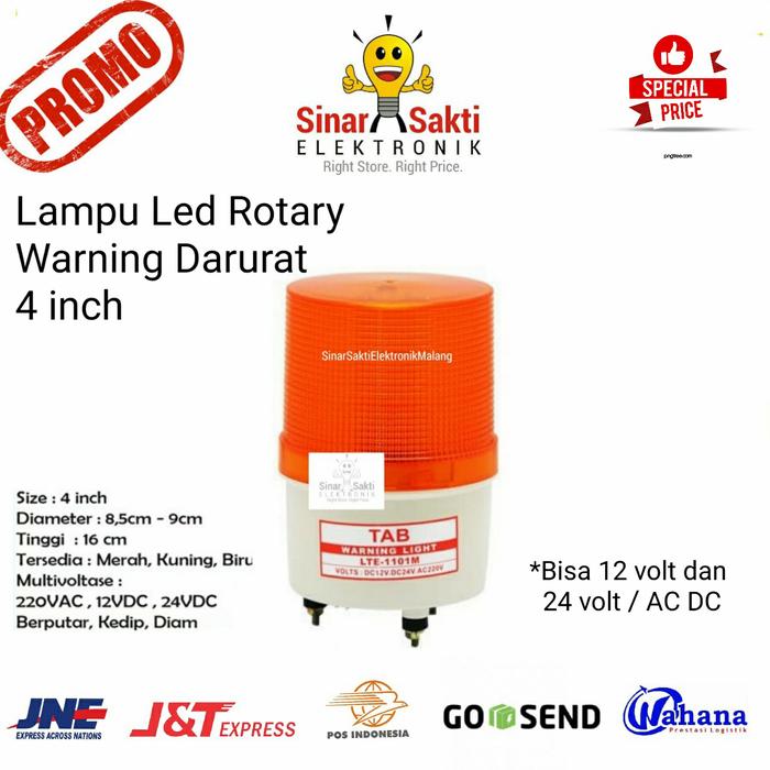 Jual Lampu Rotary Rotari Led Darurat 4" bisa 12v dan 24v Warning ...