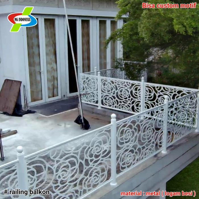 Jual railing balkon minimalis laser cutting motif bunga - Kab. Garut ...