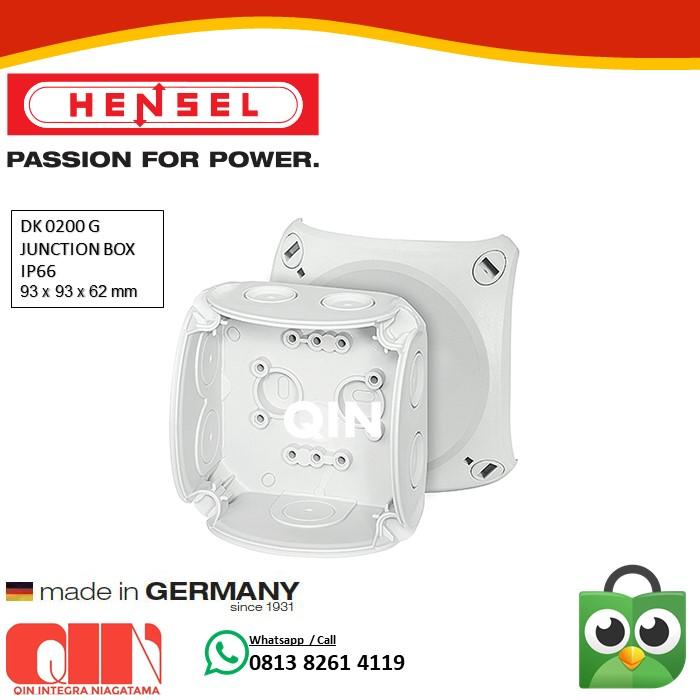 Jual JUNCTION BOX HENSEL POLYPROPYLENE 93 x 93 x 62 mm IP66 DK 0200 G ...
