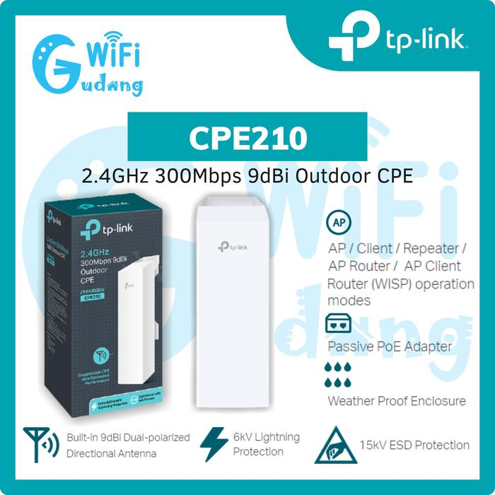 Jual TP-Link CPE210 Outdoor 2.4GHz 300Mbps Wireless CPE - Jakarta Pusat - GudangWifi | Tokopedia