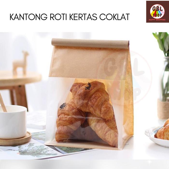 Jual Kantong Roti Tawar Kertas Coklat 16x26 Bread Toast Paper Bag ...