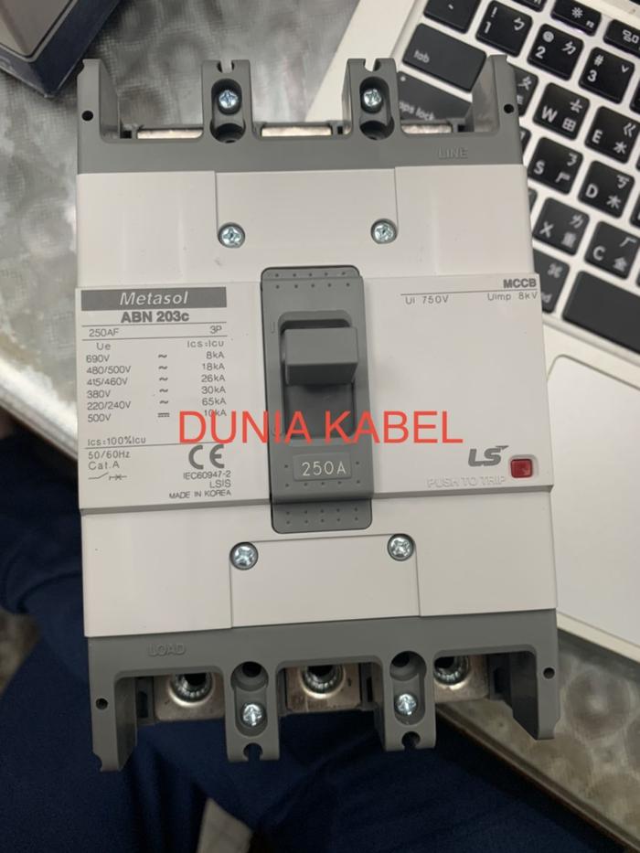 Jual MCCB Breaker ABN-203C 30Ka 3P 250A 250 Ampere ABN 203C LS Metasol ...