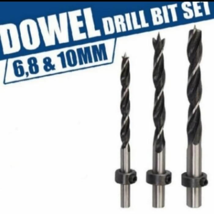 Jual Mata Bor Kayu Dowel Set / Dowel Drill Bit Set 10mm, 8mm, 6mm Dowel ...