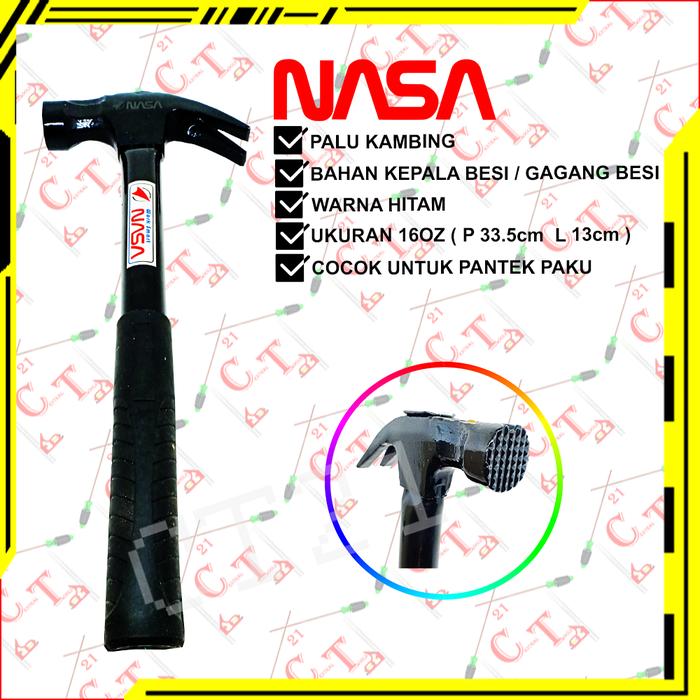 Jual Palu Kambing - Palu Besi - Palu Gagang Besi 8-16 OZ Nasa - 16OZ ...