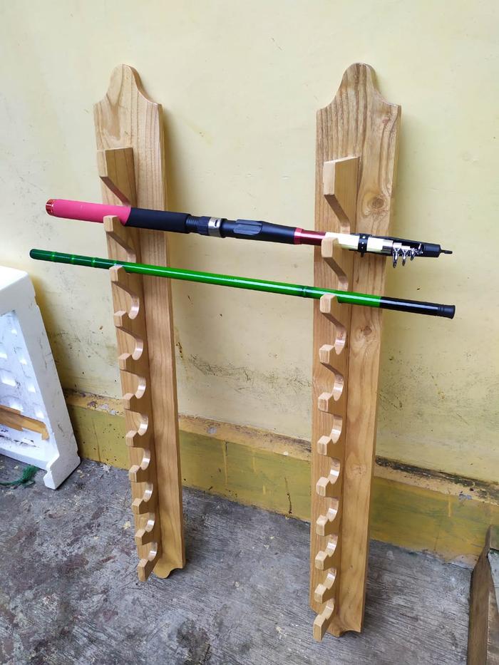 Jual Rak Joran Dinding Tempel Tembok Wadah Tempat Pancing isi 10 ...