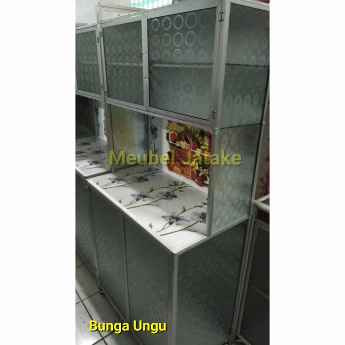Promo Lemari Rak Piring 2 Dua Pintu Standar Meja Rata Aluminium Keramik ...