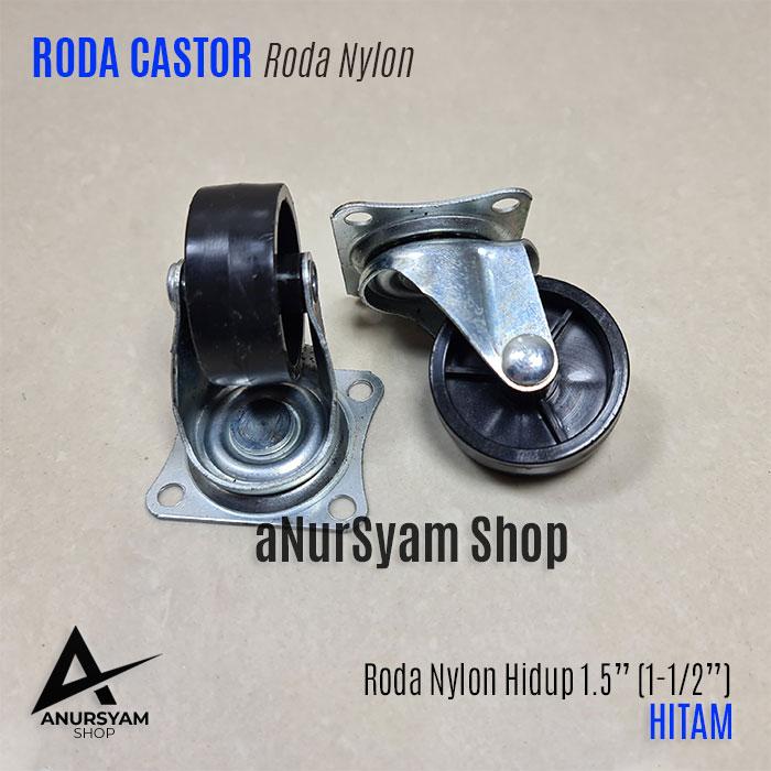 Jual Roda Castor 1,5" / Roda Nylon Hitam Hidup / Roda Caster - Kota ...