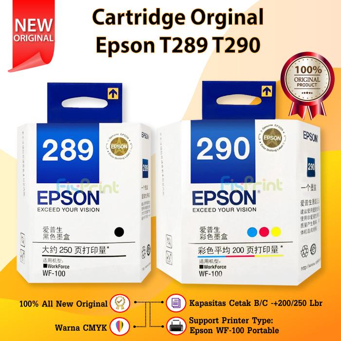 Jual Paket Cartridge Epson T289 Black T290 Color Tinta Printer WF100 WF ...