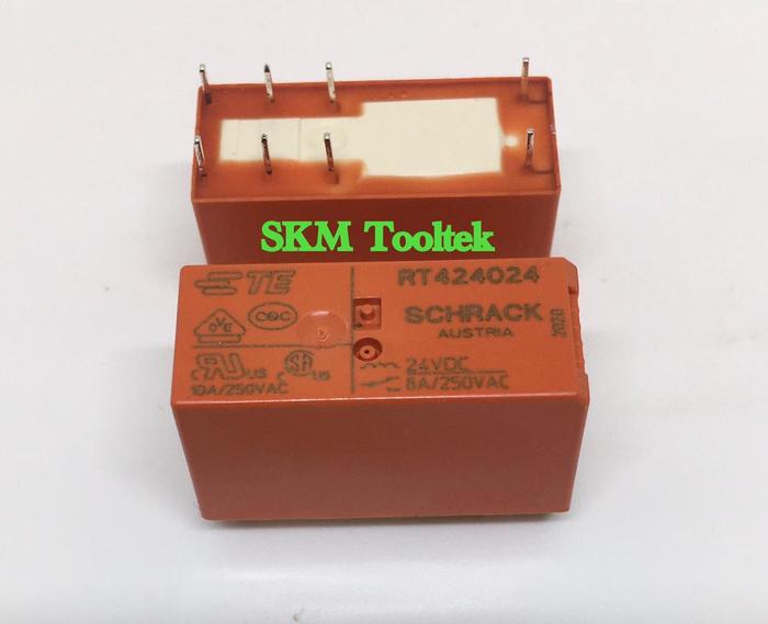 Jual Relay Schrack Austria RT424024 24Vdc / 8Amp 250VAC 8 Kaki ...