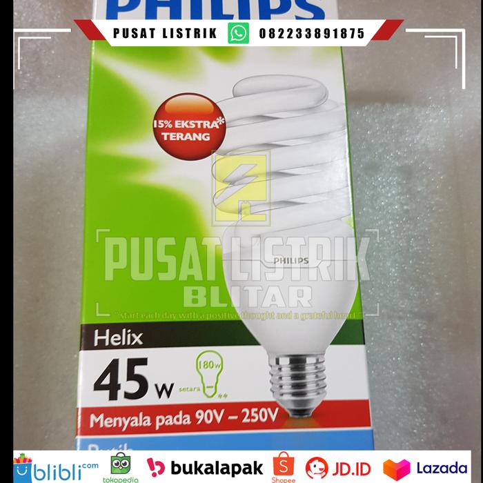 Jual LAMPU PHILIPS TORNADO HELIX 45 WATT PUTIH - Kota Blitar - PUSAT LISTRIK BLITAR | Tokopedia