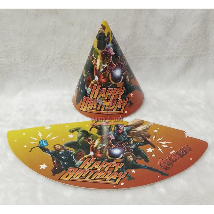 Jual Topi Kerucut Karakter| AVENGERS | CARS | SPIDERMAN | THOMAS ...