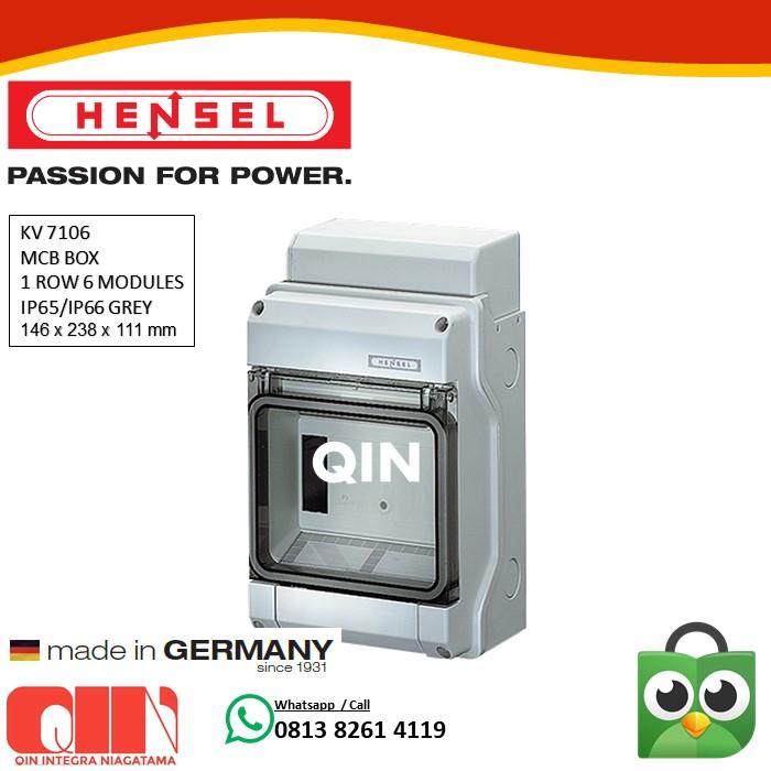 Jual MCB BOX HENSEL POLYSTYRENE 1 ROW 6 MODULES IP65 KV 7106 GREY ...